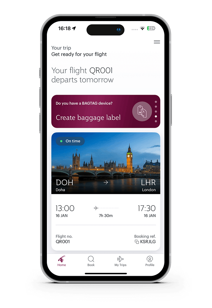 Check in baggage with Qatar Airways - BAGTAG