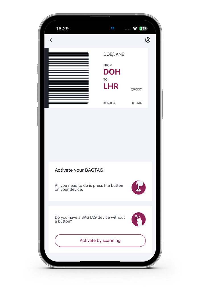 Check in baggage with Qatar Airways - BAGTAG